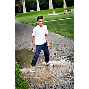 French Toast Boys' Big Pull-on Relaxed Fit School Uniform Pant (Standard & Husky), Navy, 8