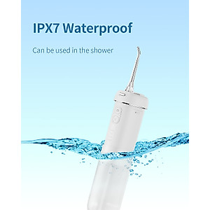 Cordless Water Dental Flosser for Teeth Cleaning, Mornwell Mini Cordless Portable Water Dental Flosser, 4 Modes Telescopic Water Tank USB Rechargeable IPX7 Waterproof for Travel, Braces & Bridges Care