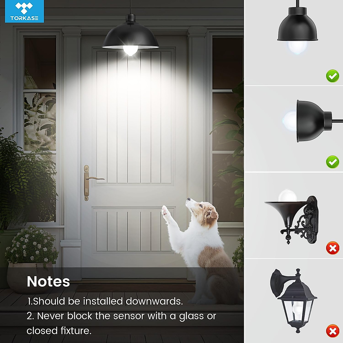 Motion Sensor Light Bulbs, 13W (100Watt Equivalent), Motion Activated Dusk to Dawn Security LED Bulb, 5000K Daylight, Energy-Efficient, for Indoor and Outdoor Lighting, Porch, Stairs, Hallway 3Pack