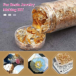 Gold Flakes for Resin, Paxcoo Gold Foil for Nails, Gold Foil Flakes Imitation Gold Leaf for Jewelry Resin, Nails and Jewelry Making, 5 Grams