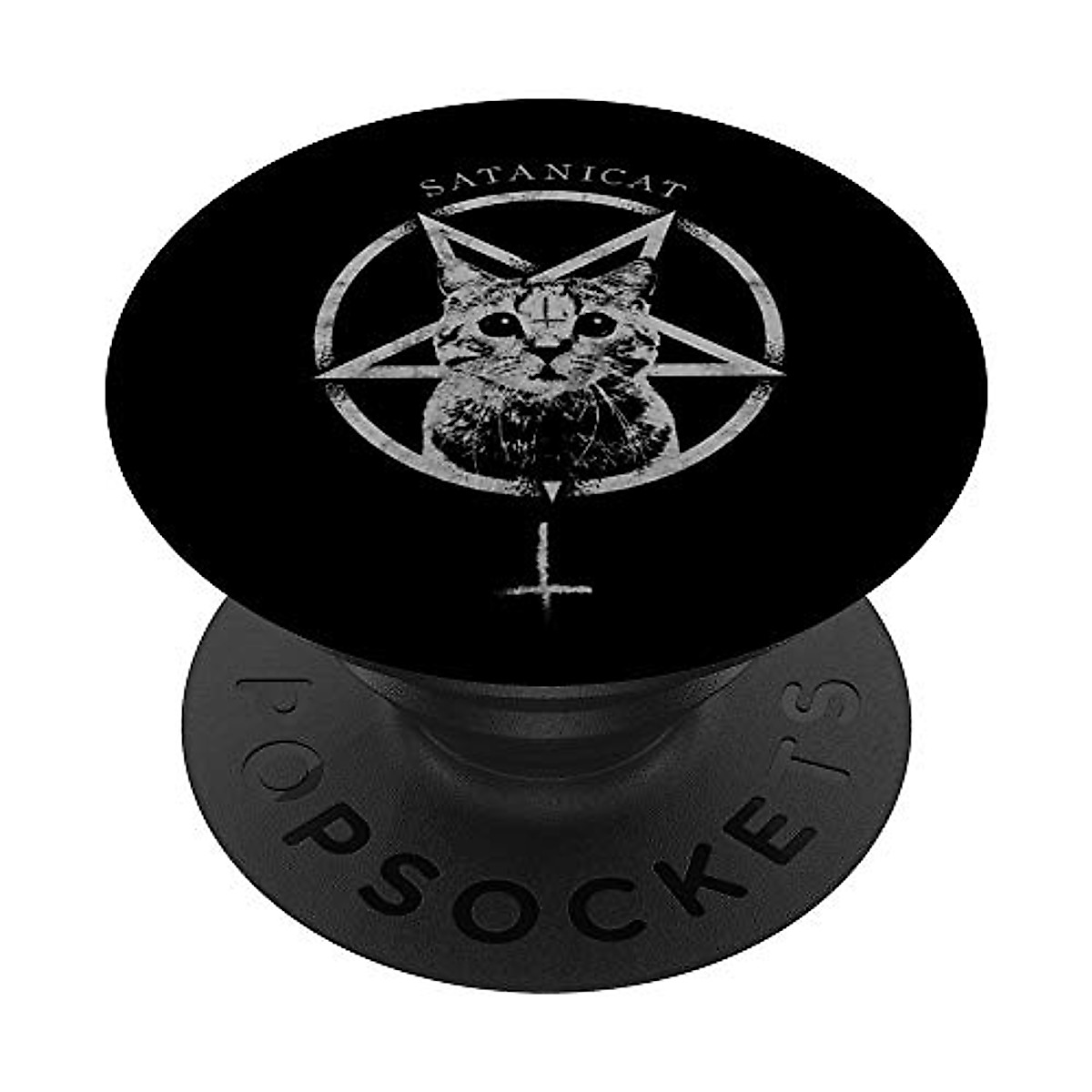 Occult Gothic Grunge Satan Cat Devil Black Baphomet Punk 666 PopSockets PopGrip: Swappable Grip for Phones & Tablets