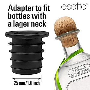 Esatto Liquor Pourer Adapters - 6 Pieces Set, Perfect for Large Olive Oil Bottles and Liquor Bottles - Up to 1 Inch/25mm Neck Converts Any Spout into a Large Pour Spout