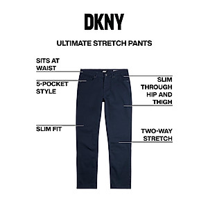 DKNY Mens Pants - Slim Fit Business Casual Pants for Men | Ultra Soft Mens Chino Stretch Work Pant | Everyday Casual Slacks Navy