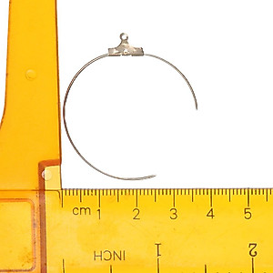 Uniquer 100Pcs Earring Hoops for Jewelry Making,2 Colors Round Beading Hoops,40mm Beading Hoop Earring Findings for Earrings DIY