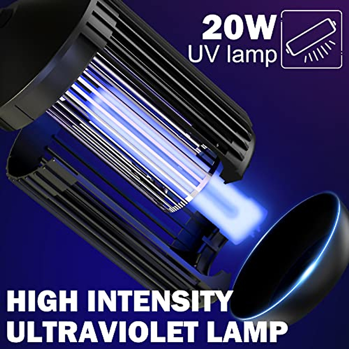 Electric Bug Zapper Outdoor, 4200V Electric Mosquito Zapper, 20w High Powered Pest Control Waterproof for Home, Backyard, Garden and Camping