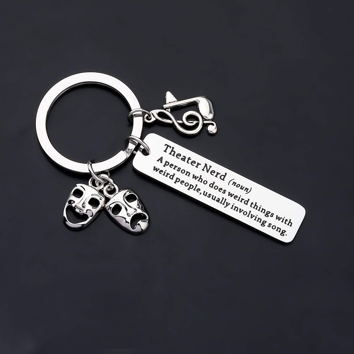 Gzrlyf Theater Nerd Gifts Musical Theatre Keychain Funny Theater Gifts Broadway Theater Gifts Theatre Lover Gifts (Keychain)