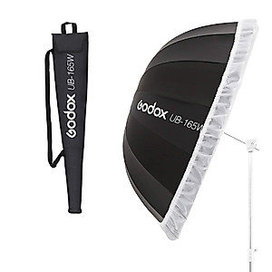Godox UB-165W 65in 165cm Parabolic Inner White Reflec Umbrella Studio Light Umbrella with Diffuser Cover Cloth(UB-165W)