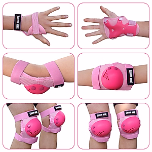 Youth/Kids Knee Pads Elbow Pads Wrist Guards Protective Gear Set for 3-15 Years Child Roller Skates, Skateboard, Cycling, Inline Skating, BMX Bike, Balance Bike, Scooter Riding and Other Outdoor Sports