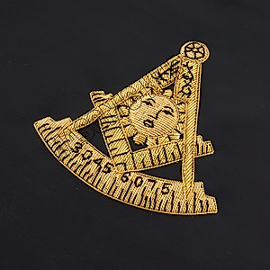 Masonic Hand Embroidered Past Master Masonic Apron carrying Case with Handle [BLACK]