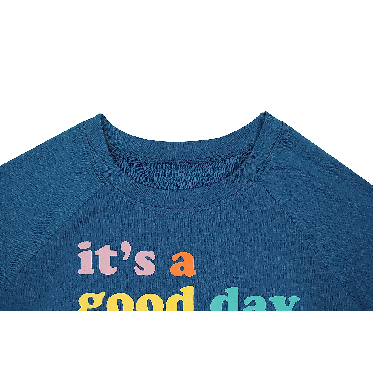 LUKYCILD It’s a Good Day to Read a Book Sweatshirt Women Book Lovers Teacher Shirt Funny Graphic Print Long Sleeve Top Blue