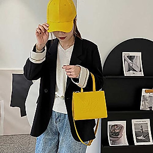 Qiayime Purse and Handbag Protect Black Women Bag Fashion Ladies PU Leather Top Handle Shoulder Satchel Bag Tote Crossbody (yellow)