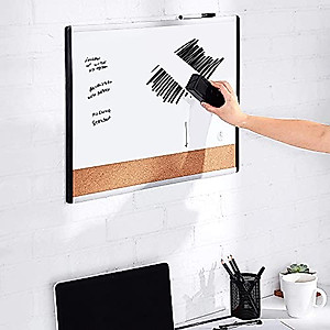 Amazon Basics White Board Eraser, Dry Erase Whiteboard Erasers for Office, Home and Classroom, Black, 4-Pack