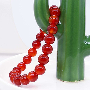 ZZ ZINFANDEL Carnelian Crystal Bracelet Natural Carnelian Gemstone Bracelet for Women Orange Carnelian Bracelet Jewelry (A)