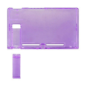 eXtremeRate Clear Atomic Purple Console Back Plate DIY Replacement Housing Shell Case for Nintendo Switch Console with Kickstand – JoyCon Shell NOT Included