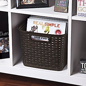 Sterilite 12736P06 Tall Weave Basket, Espresso, 6-Pack