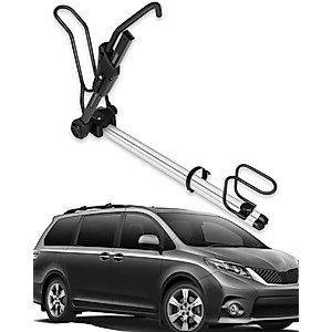 cciyu Bike Roof Carrier Fits Most Size Crossbar Aluminum Car Rooftop Bike Carrier Bicycle Racks with Lock