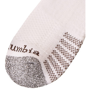 Columbia Men's 6 Pack Athletic Low Cut Socks, White/Columbia Grey, Shoe Size 6-12