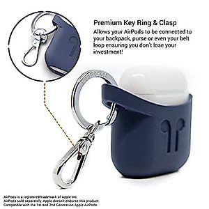 PodPocket Scoop AirPod Storage Case with Protective Translucent Silicone and Impact Protection Indigo Blue