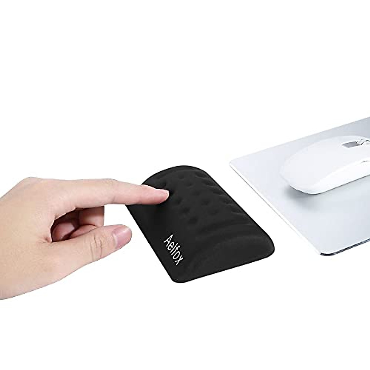 Aelfox Memory Foam Keyboard Wrist Rest&Mouse Wrist Rest, Ergonomic Design Wrist Pad for Computer Keyboard Laptop Wrist Support, Arm Rest for Desk Accessories in Home Office School(Black)