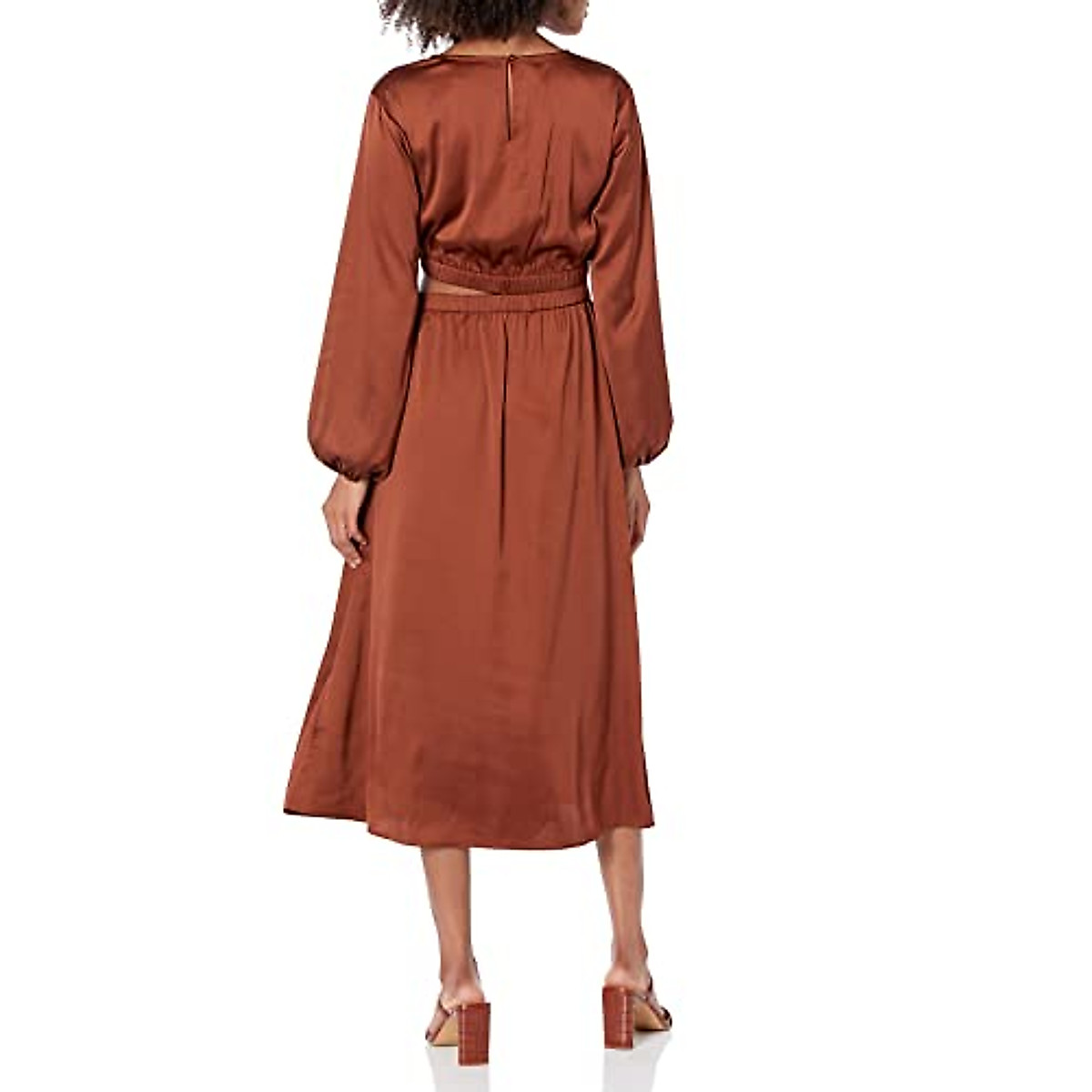 The Drop Women's Jacob Long Sleeve Cut Out Midi Dress, Tortoise Shell, XXL, Plus Size