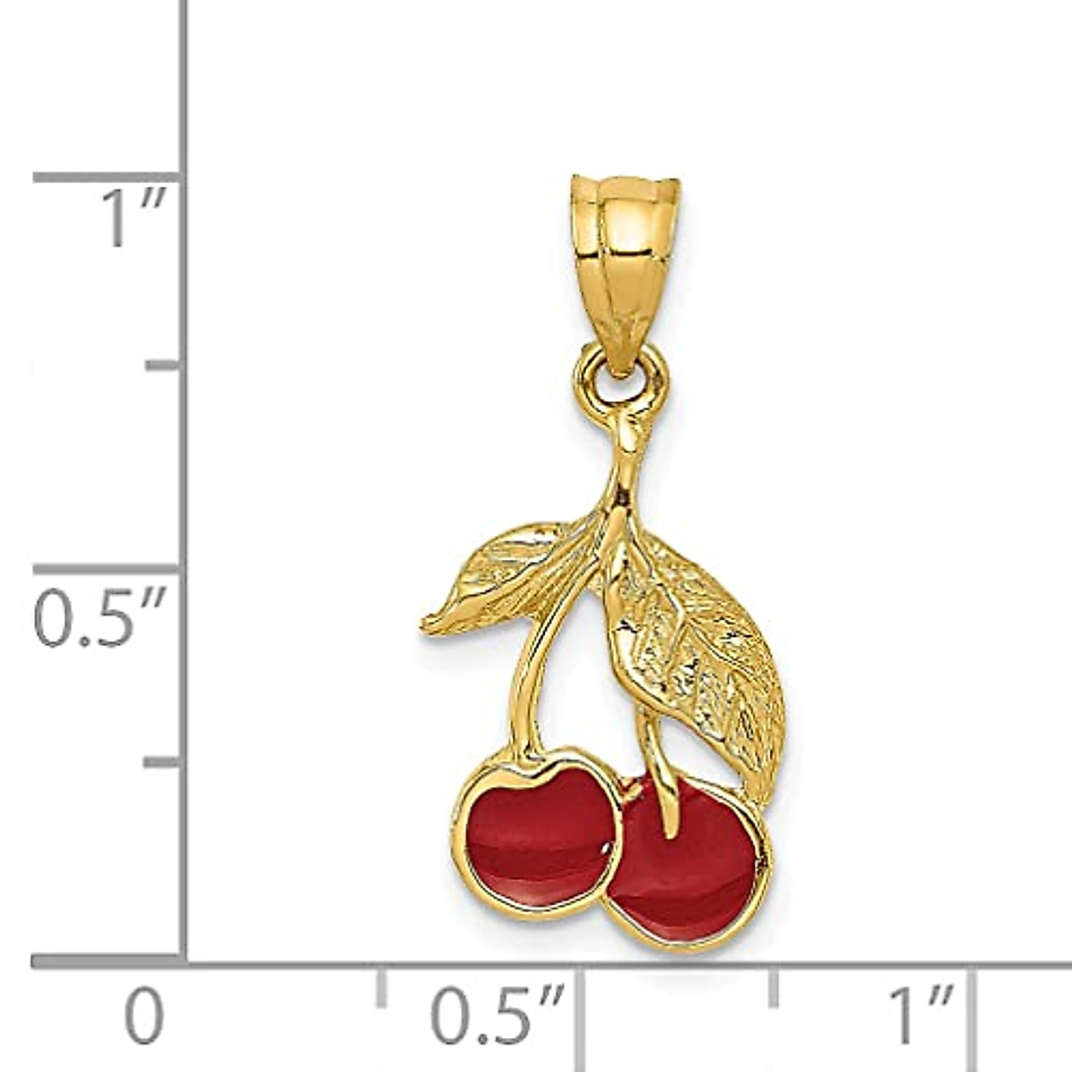IceCarats 14K Yellow Gold Red Cherries Necklace Charm Pendant Only
