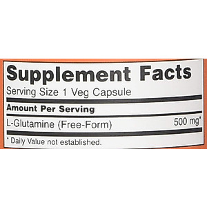 Now Foods Glutamine 500mg Capsules, 120 CT
