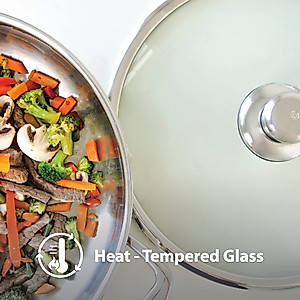 Swiss Diamond Premium Clad 5-Ply Stainless Steel 3.1 Quart Sauté Pan with Lid Included and Satin Exterior Finish, 9.5 Inch Induction Compatible Skillet - Oven and Dishwasher Safe