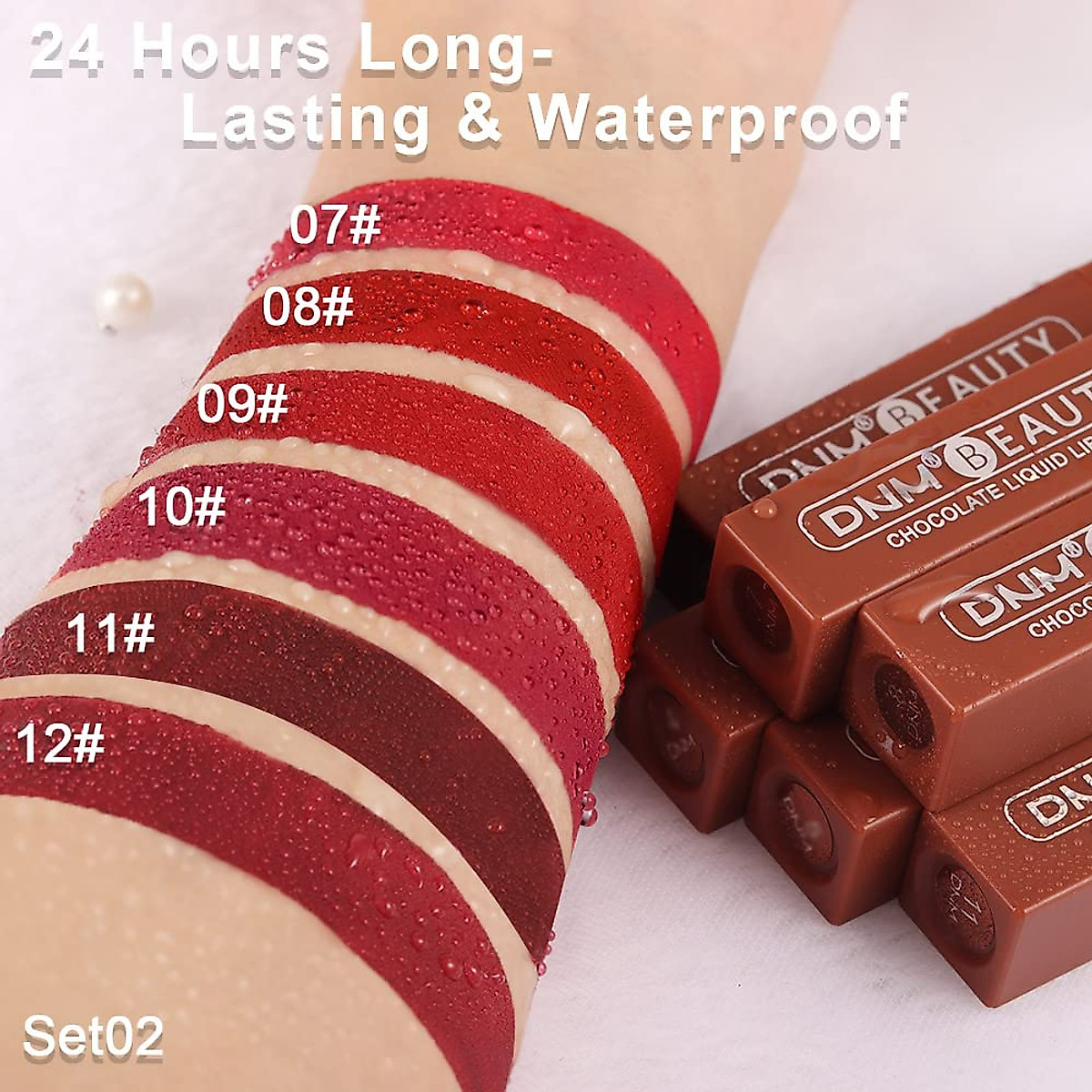 evpct 6Pcs Long Lasting Dark Red Black Matte Liquid Lipsticks Set 24 labiales matte mate larga duracion 24 horas originales DNM Matte Lipstick Long Lasting 24 Waterproof Lip Stain for Black Women 02