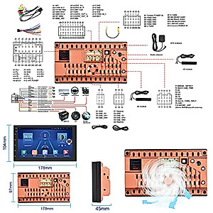 EAKT Android10 Car Stereo 4+64GB Intelligent Voice 7'' Car Radio with Carplay DSP Double Din Touch Screen GPS Navigation Split Screen Support 4G WiFi Bluetooth FM Steering Wheel Control DVR