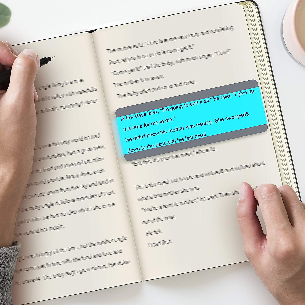 Zonon 6 Pieces Guided Reading Highlight Strips Colored Overlay Highlight Bookmarks of Small Paragraph Size Tracking Rulers Dyslexia Tools for Kids Teacher Supply