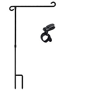 Garden flag stand,flag banner stands,decor pole stand,yard flag pole small, Banner Flagpole,Wrought Iron flag stand for flags with Anti-Wind Clip,flag pole bulk Without Flag