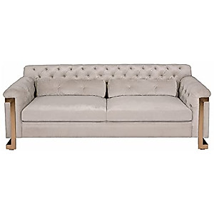 Safavieh Kent Collection Lethbridge White Tufted Velvet Sofa