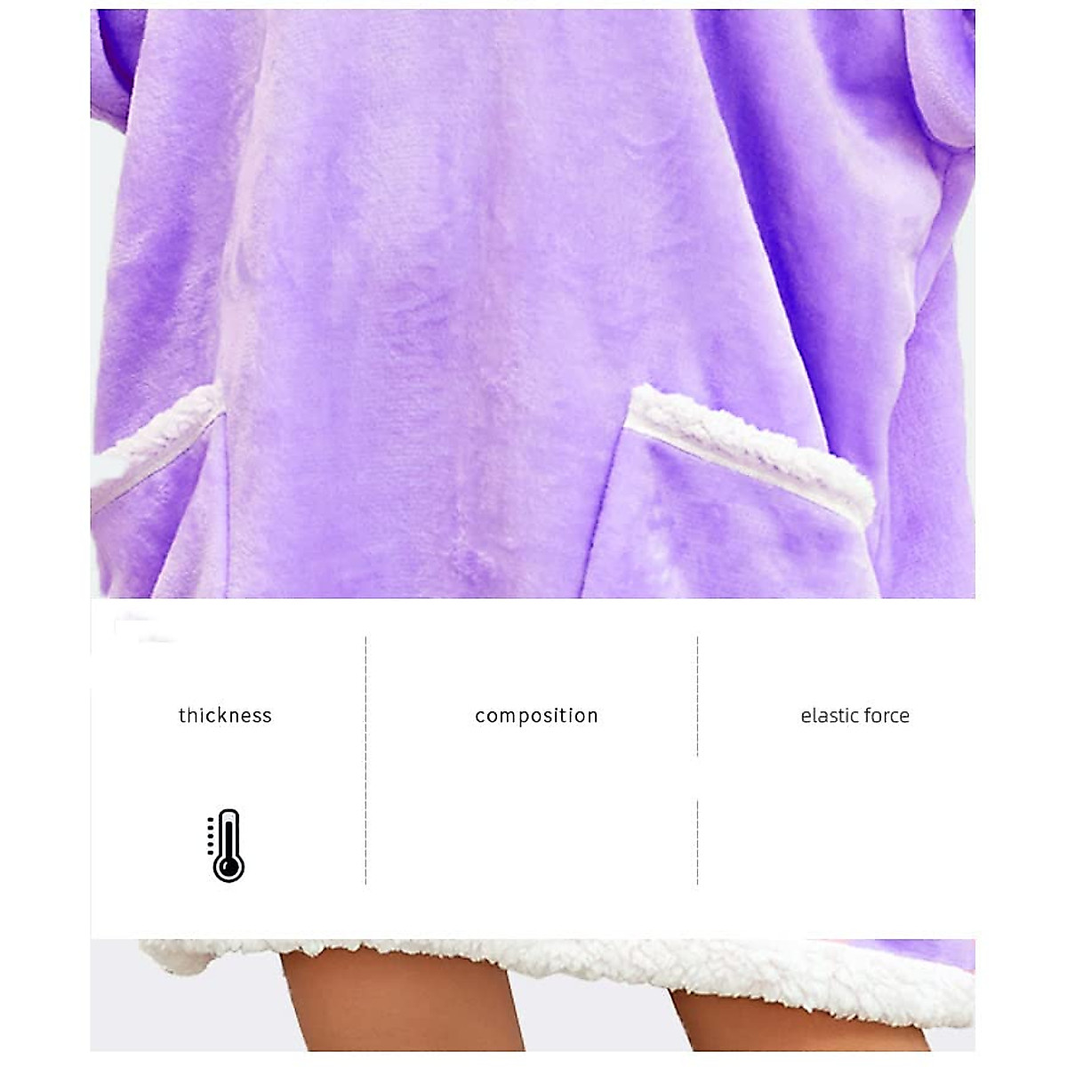 GIVDDAE Oversized Wearable Blanket Hoodie Wearable Blanket Sweatshirt for Women and Men Purple