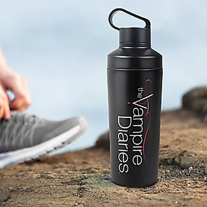 The Vampire Diaries OFFICIAL Tvd Logo 18 oz Insulated Water Bottle, Leak Resistant, Vacuum Insulated Stainless Steel with 2-in-1 Loop Cap