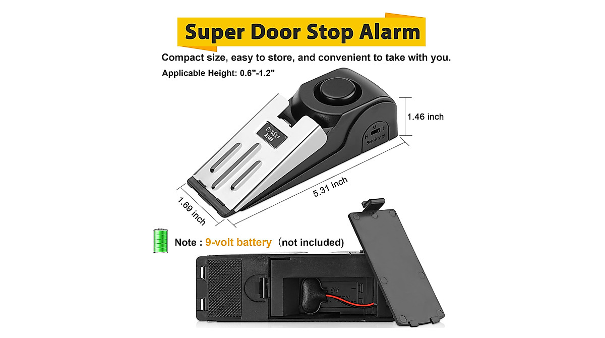 Crosize Alarm Door Stop - Portable Security Solution