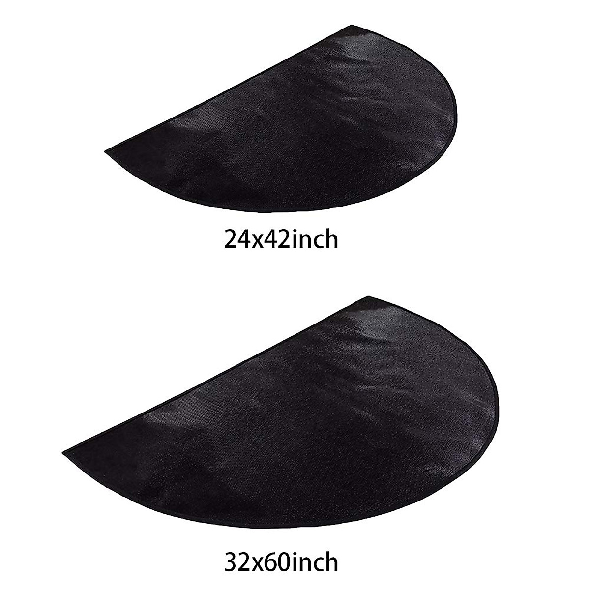 Fireplace Area Rug Fire Retardant Fiberglass Half Round Hearth Rug Non Slip Floor Mat Protects Floors from Sparks Embers Logs 24x42inches