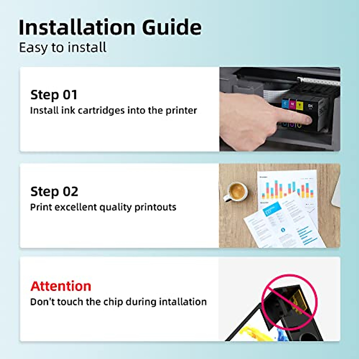 Compatible 962XL Ink Cartridges Combo Pack | High Yield | with Upgraded Chips | Replacement for HP Officejet Pro 9015e 9025e 9018e 9018 9010 9025 9015 9020 Printer Ink,4 Pack