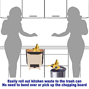 ARTHYS Hanging Trash Can for Kitchen Cabinet Door (Cream)