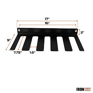 Iron Forge Tools Power Tool Organizer for Shop & Garage - Heavy Duty Drill Power Station, Wall Mounted Rack With 5 Drill Storage Slots - Fully Assembled - Solid Steel Workshop Organization and Storage