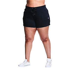 Champion French Terry, Comfortable Plus Size Gym Shorts for Women, Black, 2X
