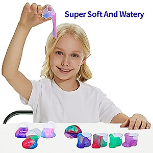 ZOnFRTO 64 Packs Galaxy Putty Slime, Party Favor for Kids Girls & Boys, Adults, Non Sticky, Stress & Anxiety Relief, Wet, Super Soft Sludge Toy