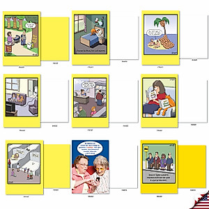 NobleWorks - 36 Assorted Bulk Box Set Funny Blank Greeting Cards with Envelopes, Mixed Humor Variety Pack - Friendship for Men, Women (36 Designs, 1 Each) - Whyatt's Blank Wishes AC9378OCB-B1x36