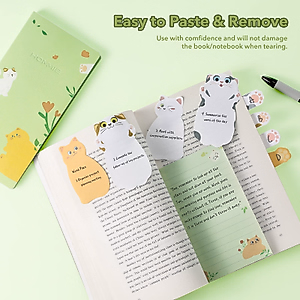 Hommie Cat Sticky Notes Set, Cute Sticky Note Animal Divider Tabs Bundle Writing Memo Pads Page Marker, Sticky Notes Pads for Cat Lovers Kids Office School Supplies Creative Gifts