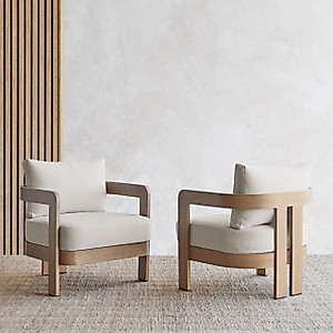 Real Flame Arlo Outdoor Patio Chair with Cushions, Outdoor Deep Seating Patio Chair, Powder Coated Aluminum, Weather and Sun Resistant