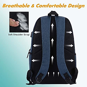 SMITH SURSEE Travel Laptop Backpack 15.6 Inch Business Anti Theft Slim Durable Laptops Backpack with USB Charging Port Water Resistant College School Computer Bag Gifts for Men & Women