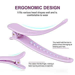 Rioa Hair Clips - 12 Pack Multicolor Plastic Duck Teeth Clips for Women's Styling and Sectioning. Non-slip for Thick & Thin Hair - Professional Salon Quality