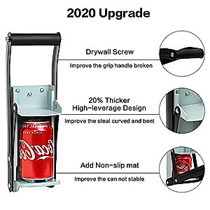 16 oz. Metal Can Crusher/Smasher, Heavy Duty Wall Mounted Aluminum Can Crusher, Crusher Recycling Tool for Seltzer, Soda, Beer Cans with Bottle Opener