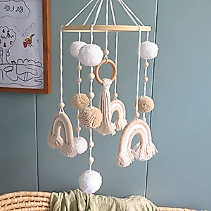 Neutral Boho Rainbow Baby Mobile for Crib Mobile Nursery DéCor