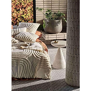 Tufted Duvet Cover King Boho Bedding Tufted King Size Duvet Covers for All Season 1 Duvet Cover 2 Pillow Shams Shabby Chic Bedding Home Bedding Duvet Cover (White-King Size-90x104)