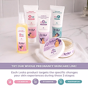 LESKA Maternity Stretch Mark Moisturizing Oil | STAGE A: SOOTHE Happy Belly Oil (Pregnancy Months 1-5) | Part of a Complete 3 Stage Pregnancy Skin Care System | New Mom Gifts (4.22oz)